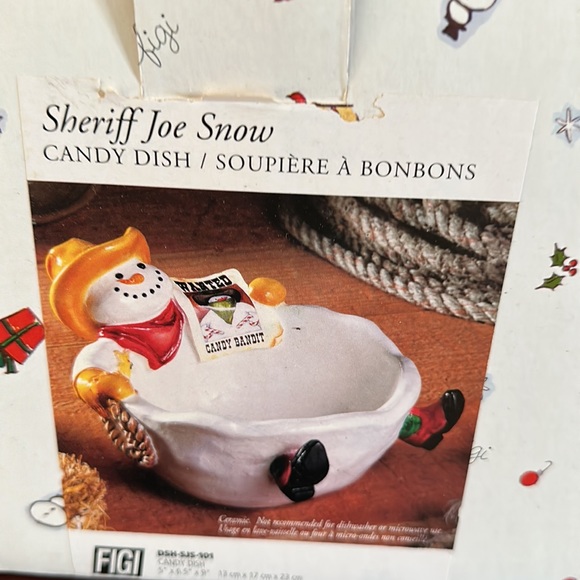 Figi | Holiday | Nib Cowboy Snowman Candy Bandit Dish | Poshmark